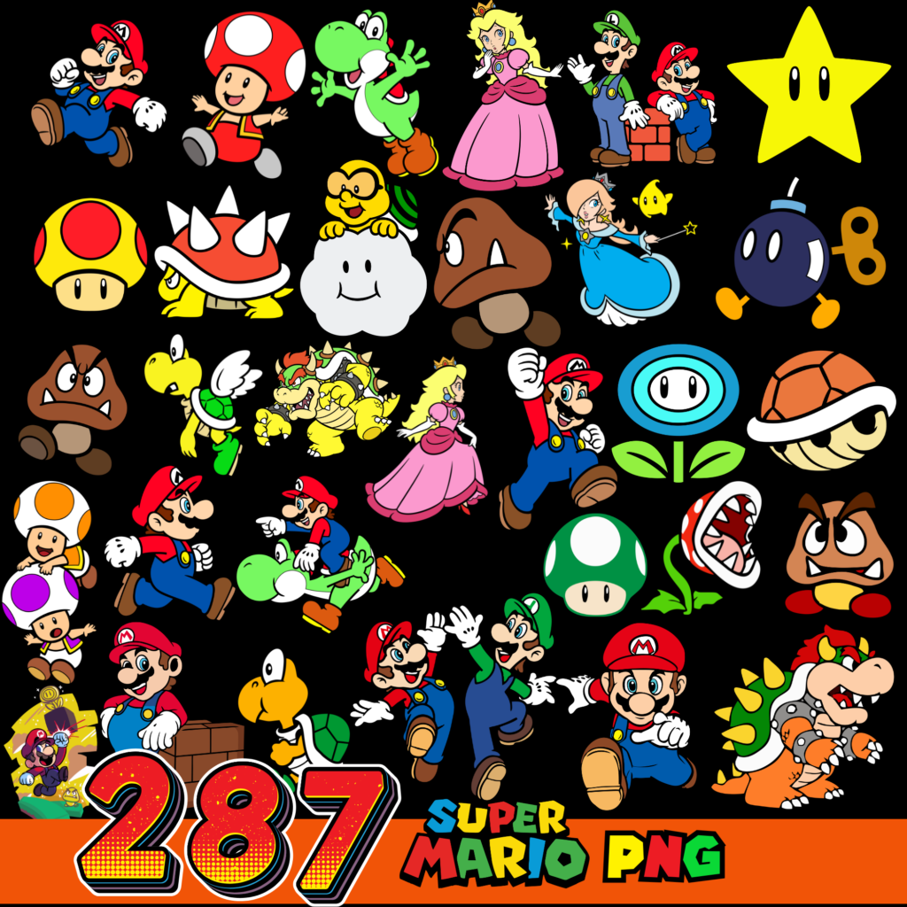 287 Super Mario Cartoon Png, Game Mario Png, Instant Download ...